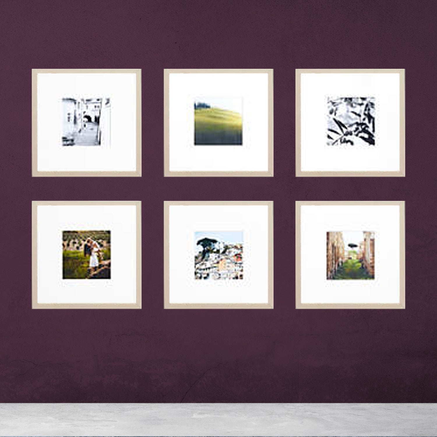 Custom Border 8x8 inch 6 Pcs Glass front frame set with Custom Pics, P ...