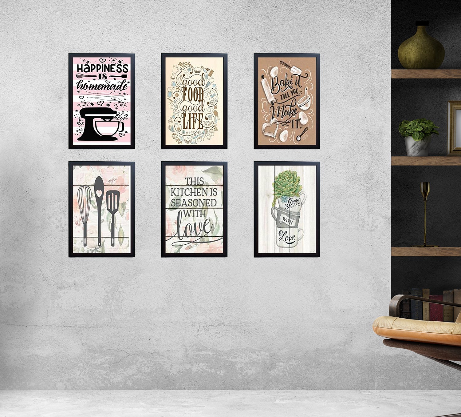 6 PCS Kitchen Quotes Photo Wall Decoration Frames | Frame World